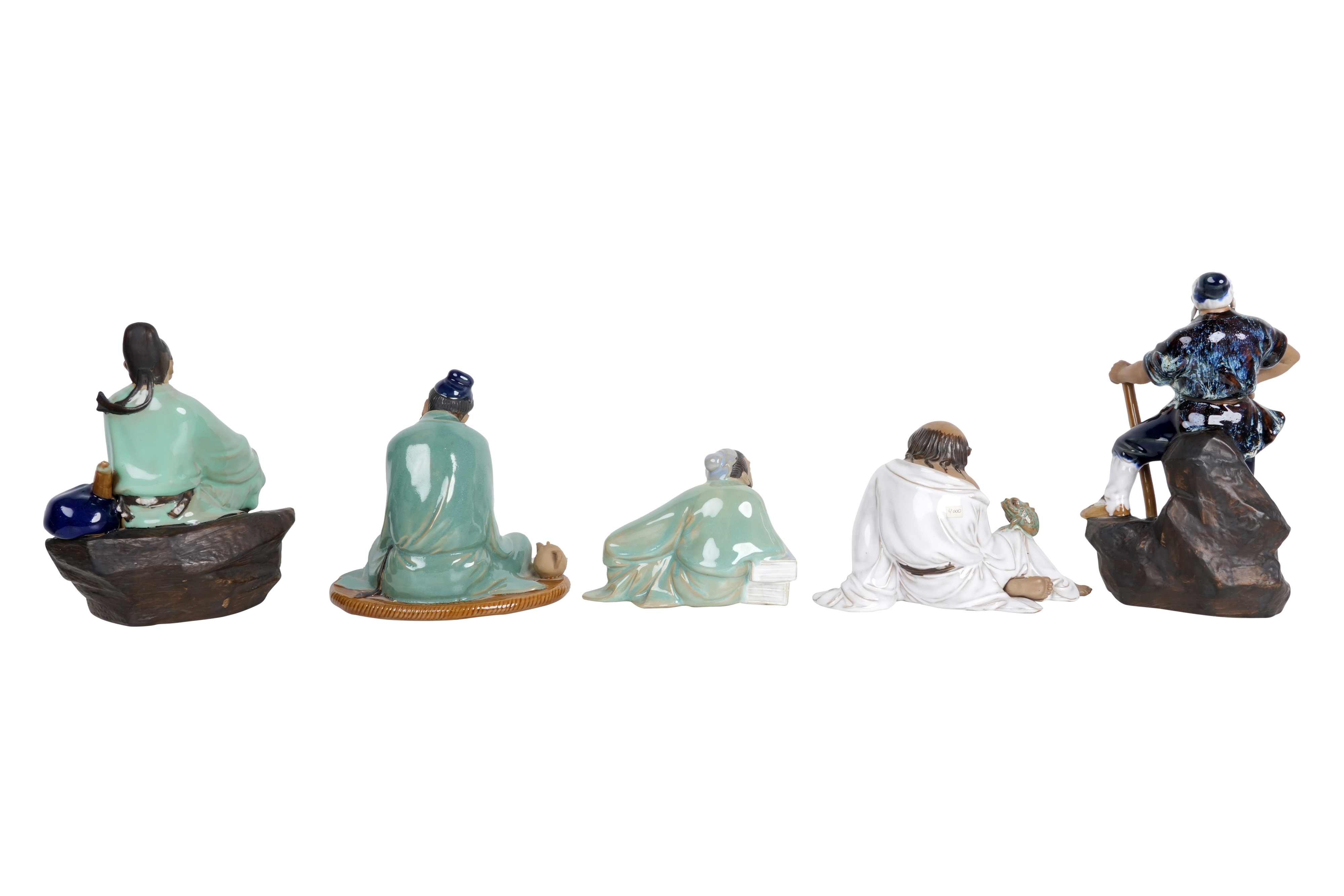 Lot 78 - FIVE CHINESE 'MUD MEN' POTTERY FIGURES
